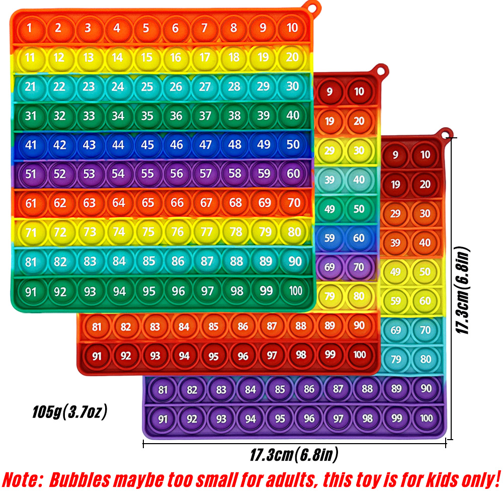 6.8in(17. 3cm) 1-100 Numbers Counting Fidget Pop Toys Stationery Math ...
