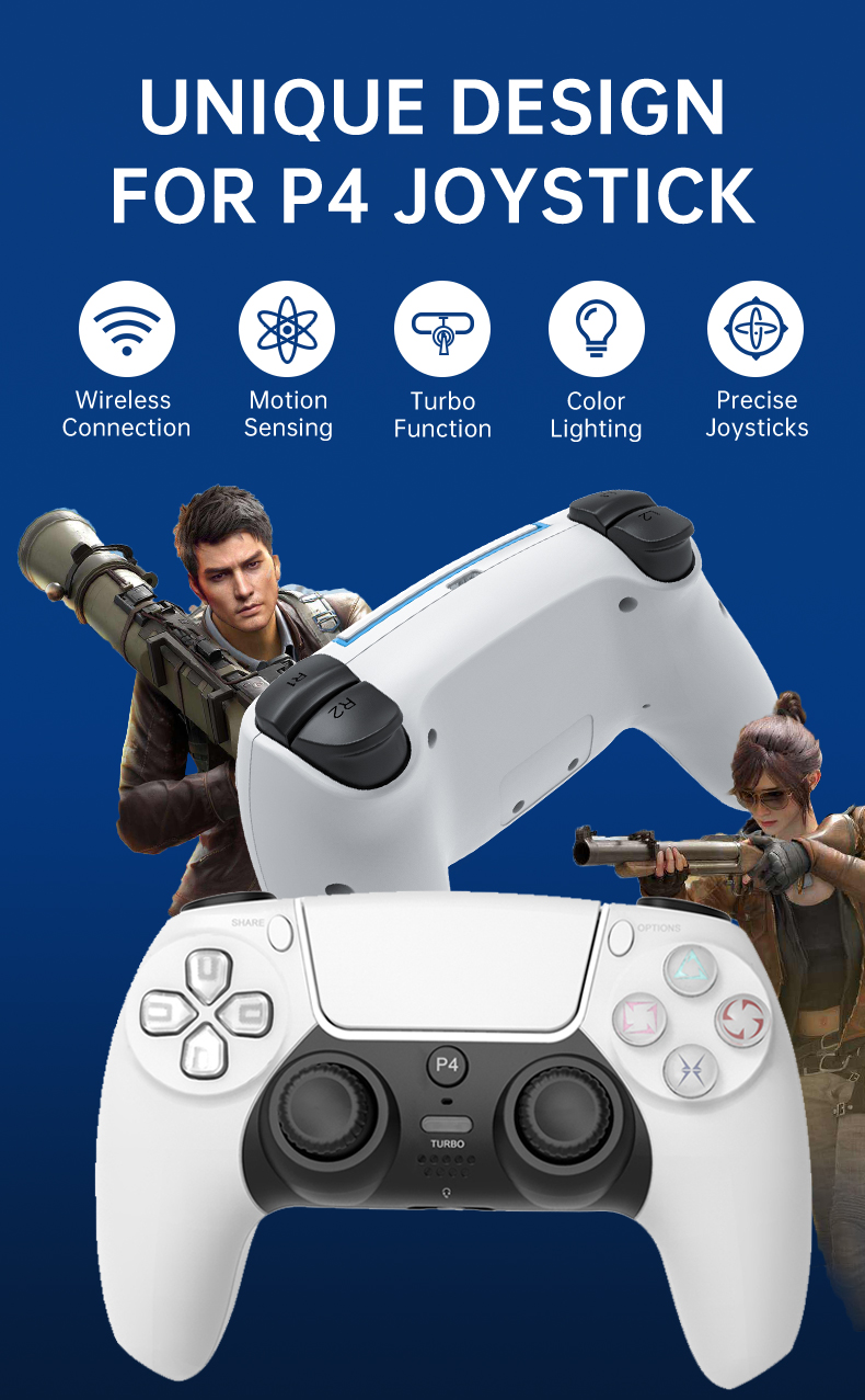 Wireless Controller Bluetooth 6 Axis Vibration Continuous Fire Color 4678
