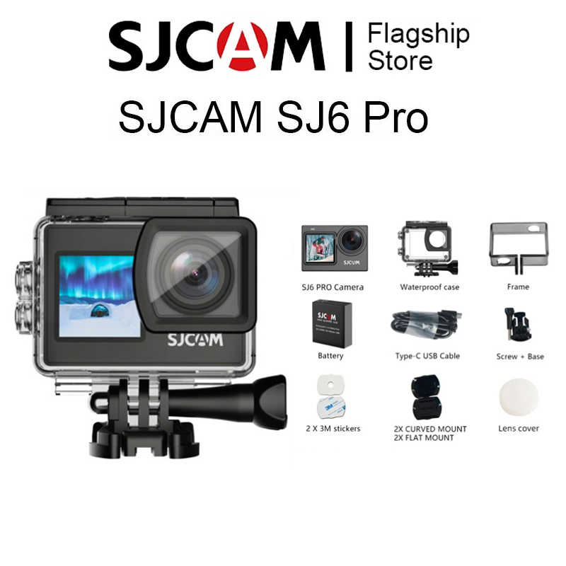 SJCAM SJ6 Pro Action Camera 4K 60fps/5K 30fps Dual Touch Screen Digital ...