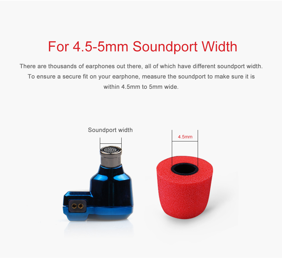 TRN 1 Set(6pcs) L/M/S 4.5mm Noise Isolating Memory Foam Ear Tip Ear ...