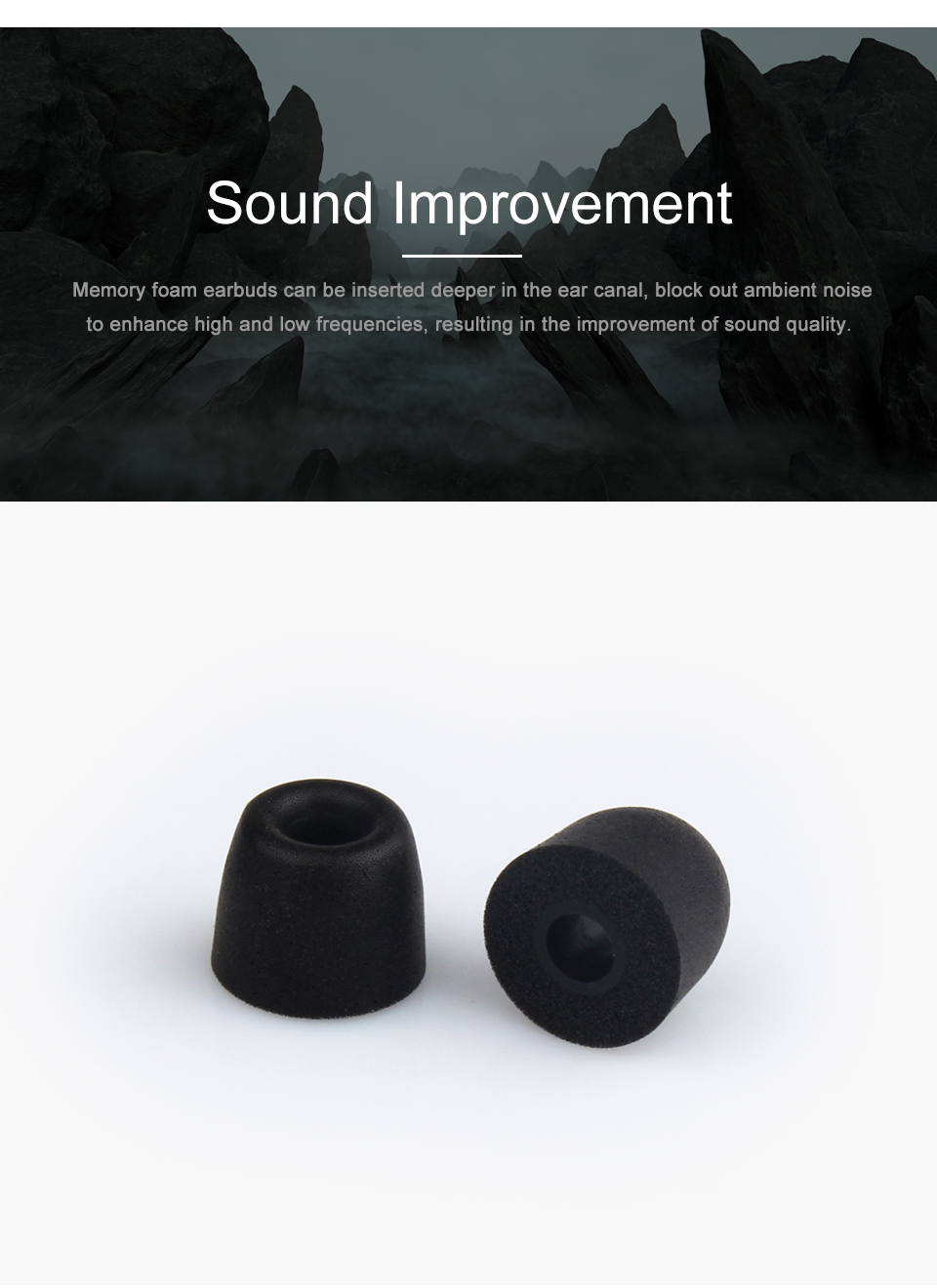 TRN 1 Set(6pcs) L/M/S 4.5mm Noise Isolating Memory Foam Ear Tip Ear ...