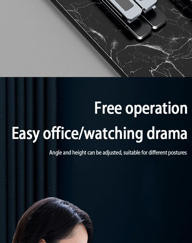 JAERSENT N8 Laptop Stand, 6 Levels Adjustable Laptop Stand Ergonomic ...