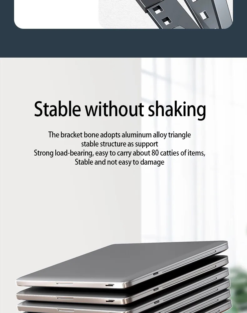 JAERSENT N8 Laptop Stand, 6 Levels Adjustable Laptop Stand Ergonomic ...