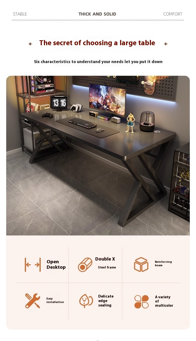 SG Curved Frame Steel Wood Computer Table, E-sport Design Study Desk ...