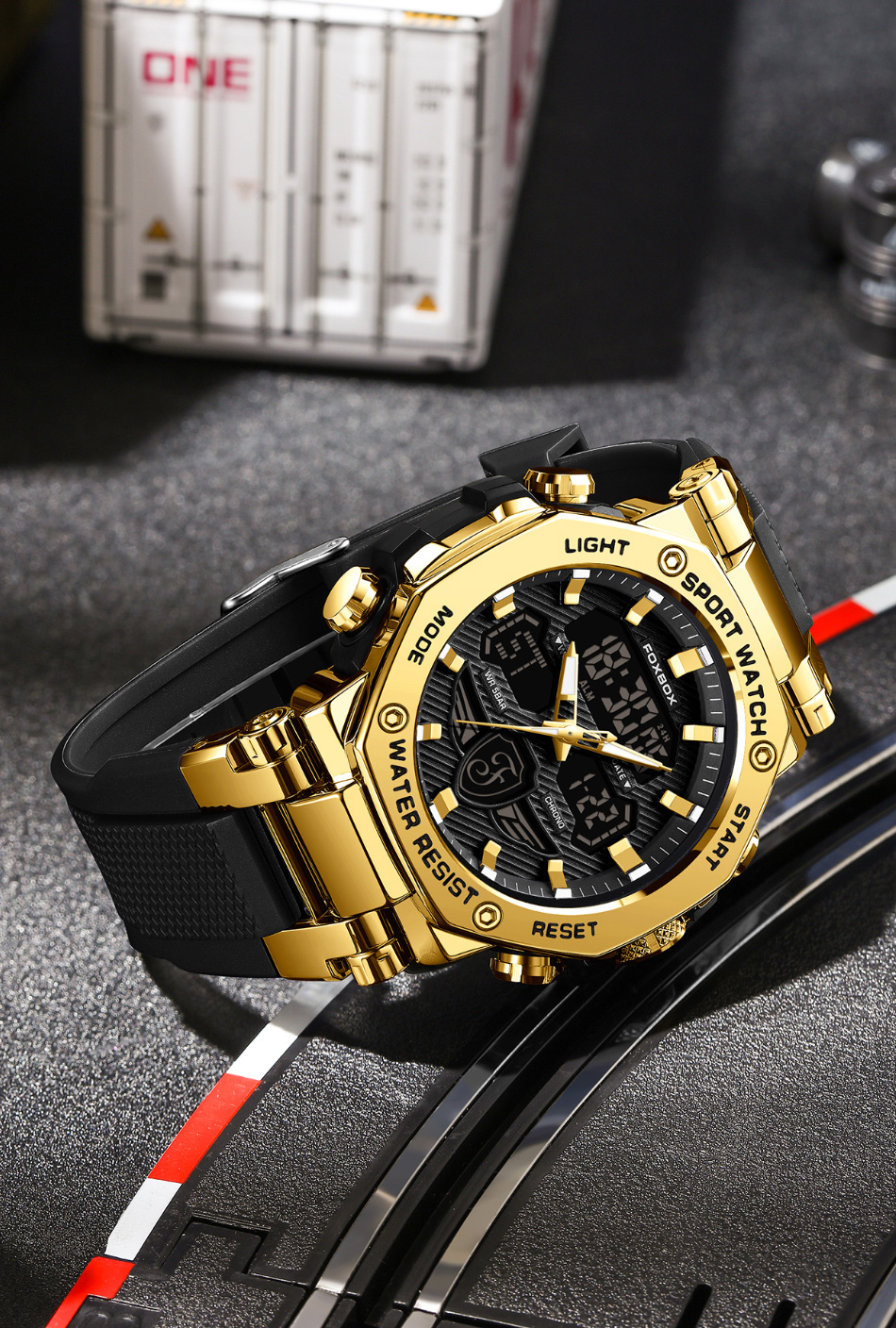 FOXBOX Watch For Men LED Waterproof Sport Electronic Silicone ...
