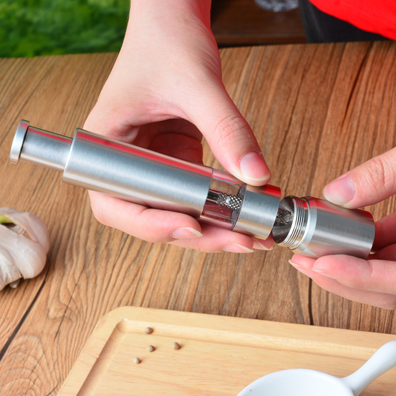 1 Pack Kitchen Stainless Steel Mini Manual Press Pepper Grinder ...