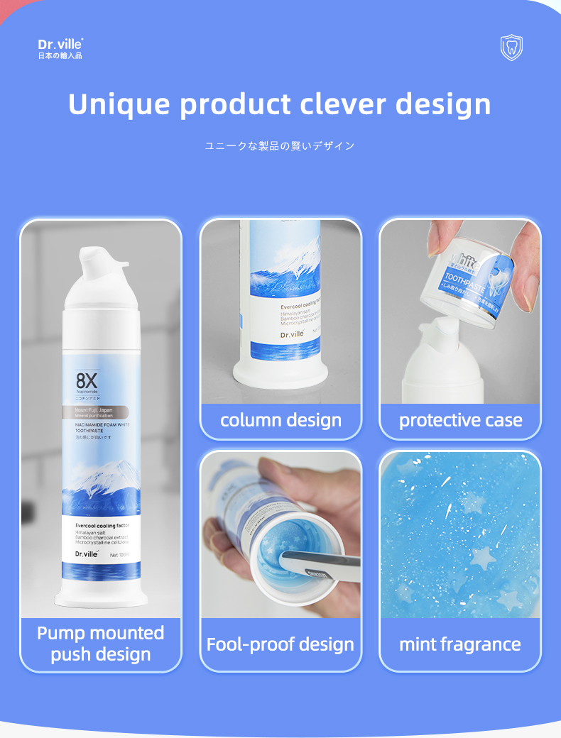 Dr.ville Teeth Whitening Toothpaste Niacinamide Removal Yellow Stains ...