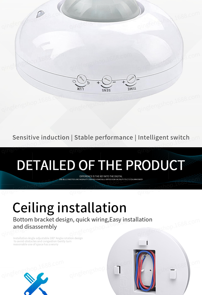 High Sensitivety 360 Degree Automatic Ceiling infrared PIR Motion ...