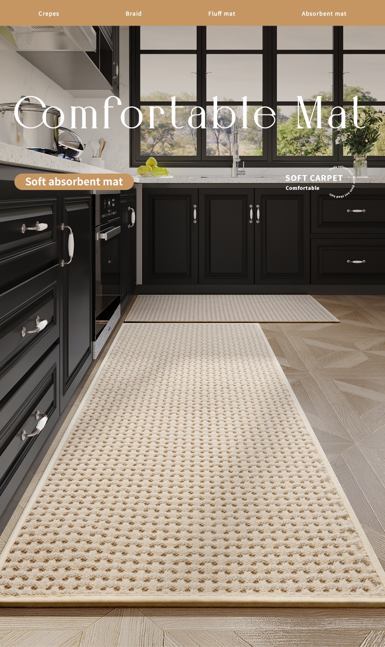 Kitchen mat,Blended material Japanese solid color floor mat,Size 45 ...