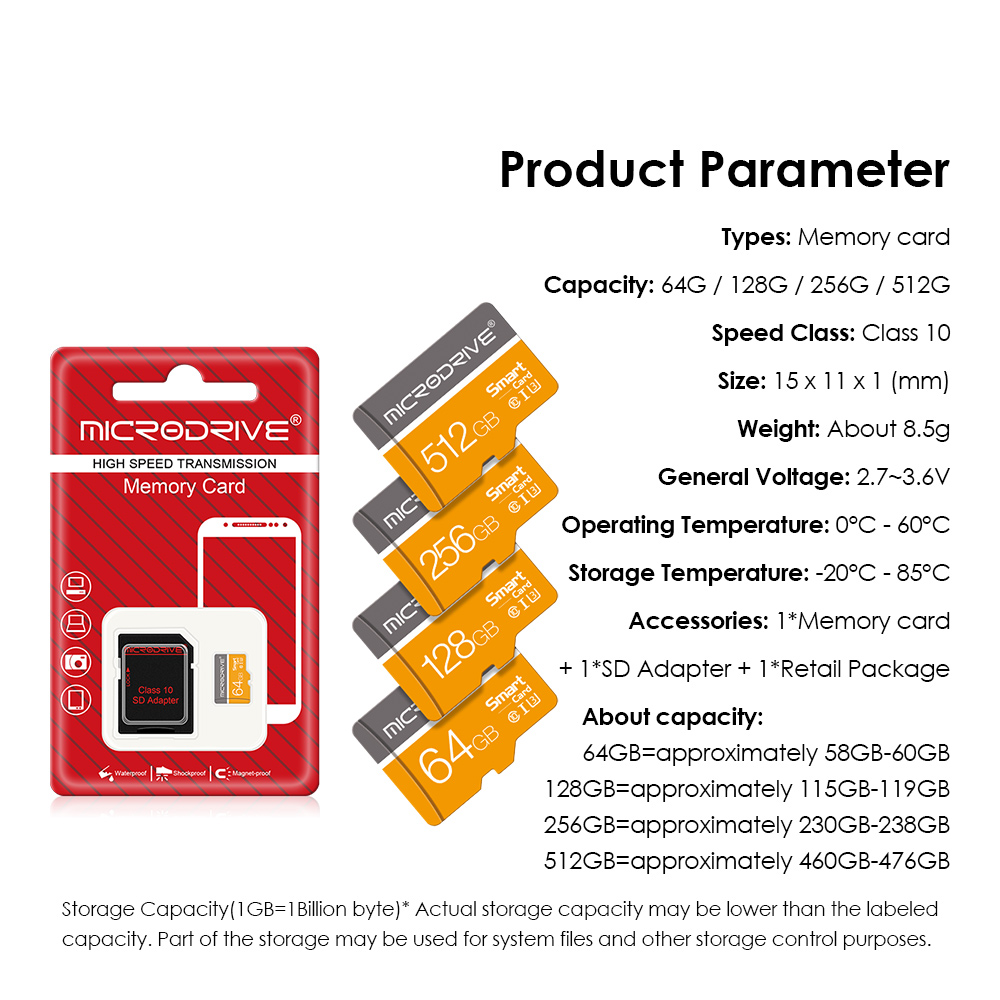 Micro SD Card Memory Card Class 10 128GB 4K High Speed Cartao De ...