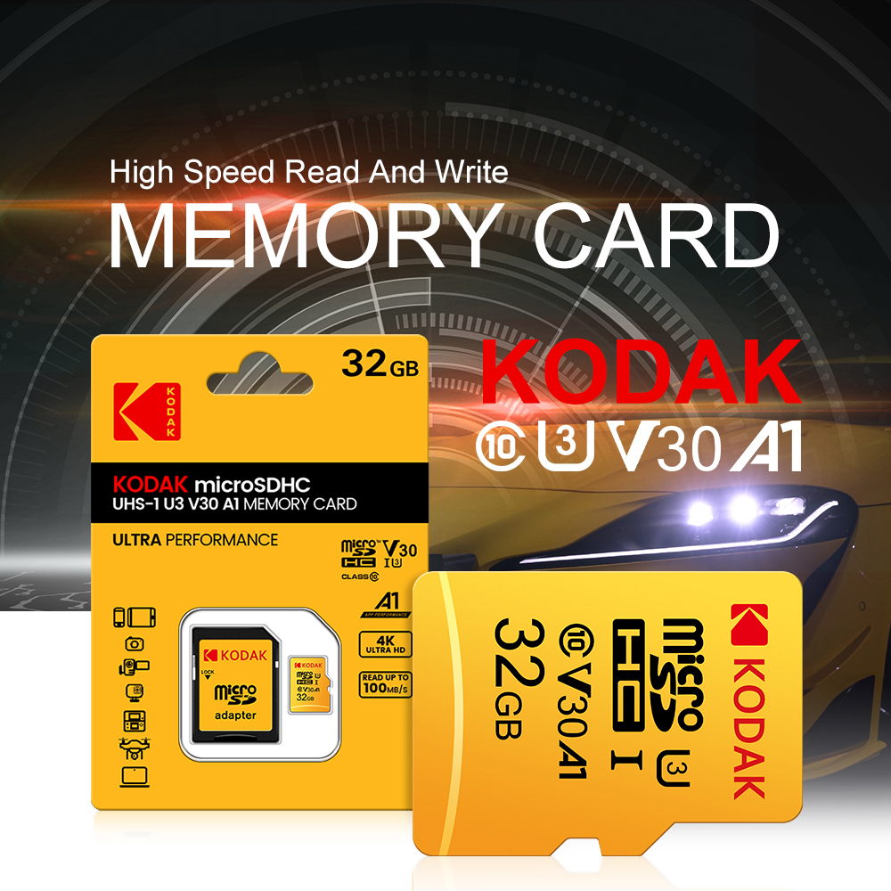 KODAK Red MicroSD Card 32GB-256GB, Class 10 U3, 4K High-Speed TF Memory ...