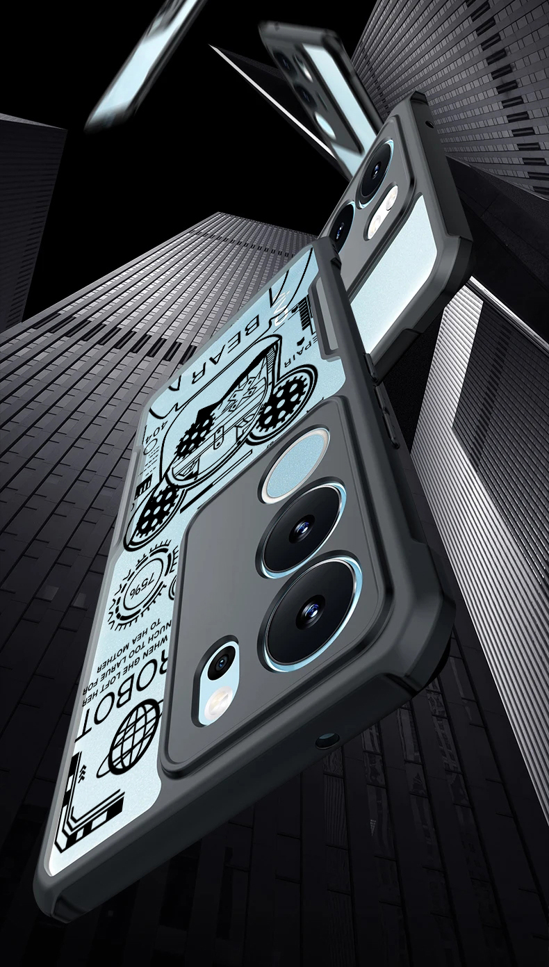 Metal Style Transparent Case VIVO V50 V40 V40E V30E V30 V29E V29 V27 ...