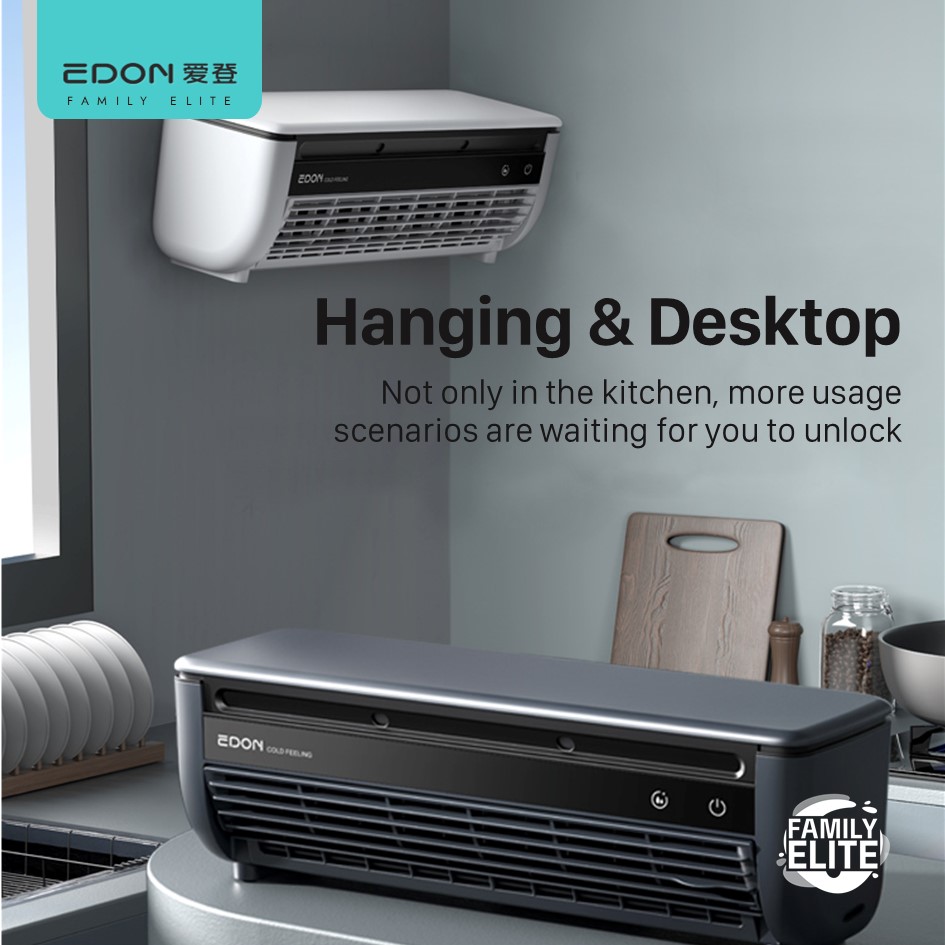 EDON Kitchen Air Conditioning Refrigeration Fan Wireless Wall Fan with Remote Control E868 ...