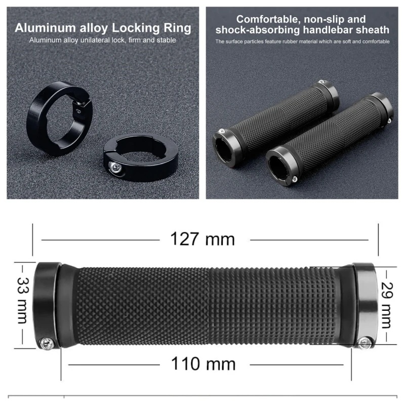 Lock-On Bike Grips - Non-Slip Rubber Handlebar Grips with Double ...