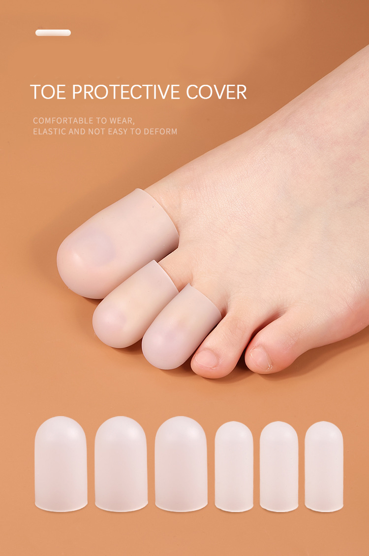 1 Pair Gel Toe Protector Toe Sleeves, Silicone Toe Caps to Cushion Toe ...