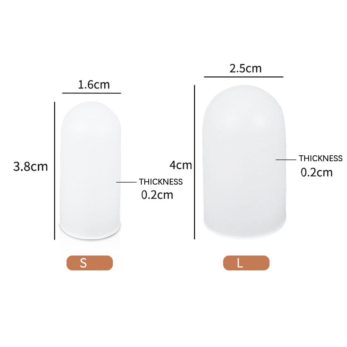 1 Pair Gel Toe Protector Toe Sleeves, Silicone Toe Caps to Cushion Toe ...