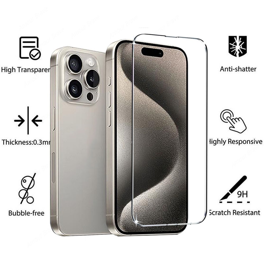 3PCS Clear Tempered Glass for iphone 17 Pro Max 17 Air 16 Pro Max 15 ...