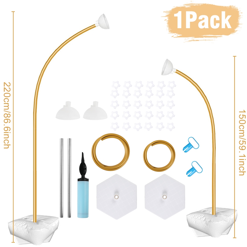 Golden Curved Balloon Arch Stand Large Backdrop Frame Adjustable Half ...