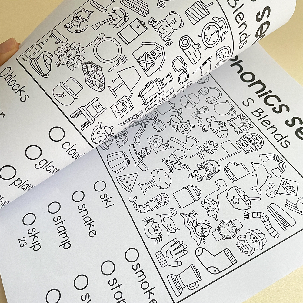 43Pages/Set Children Learning English Phonics Workbook Read and Find ...