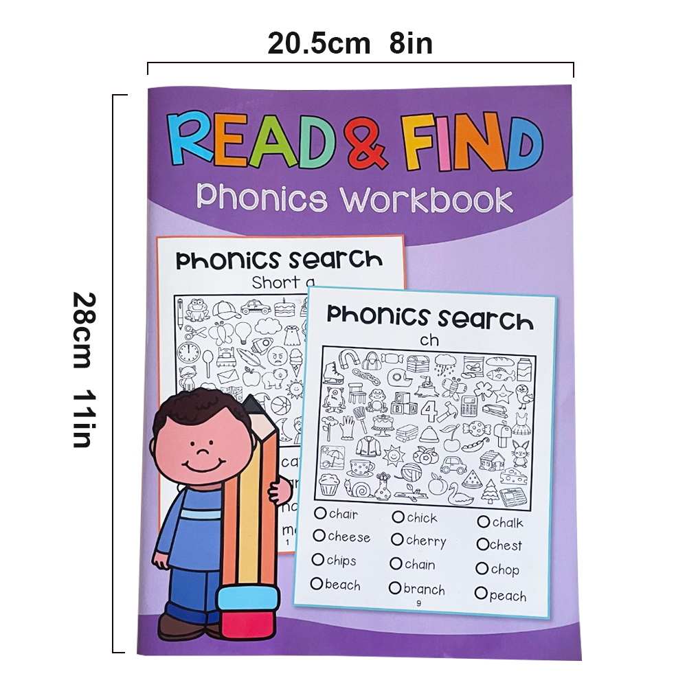 43 Pages Read and Find Phonics Search Educational English Workbook for ...