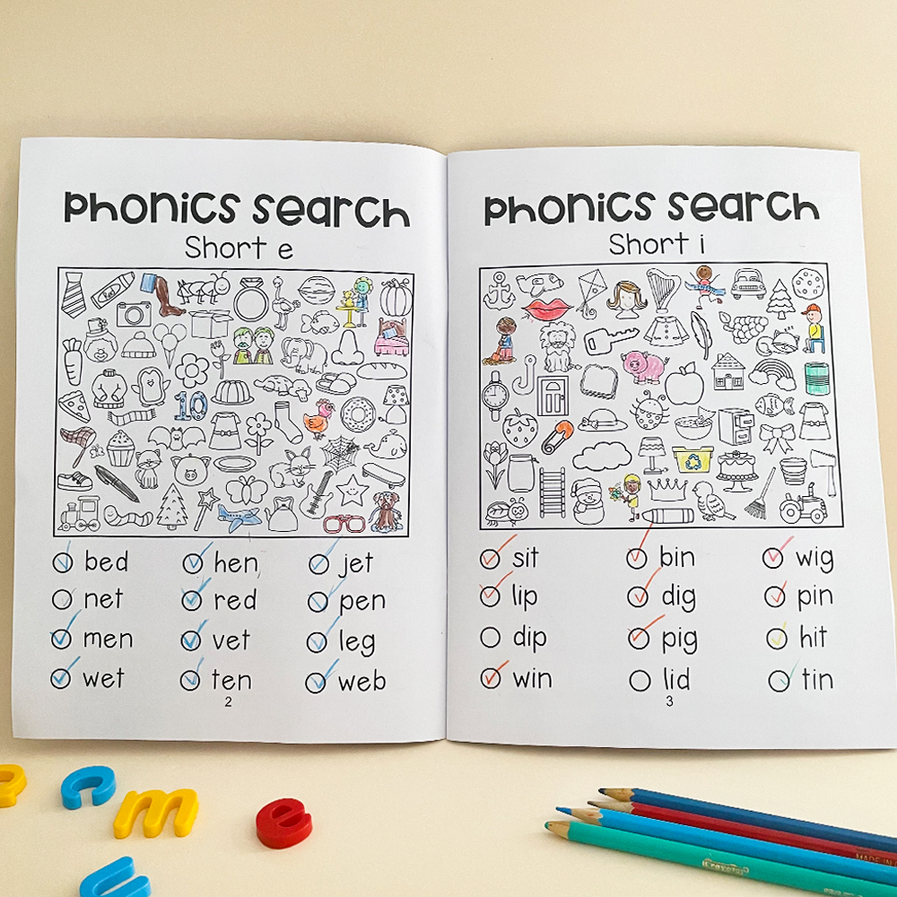 43 Pages Read and Find Phonics Search Educational English Workbook for ...