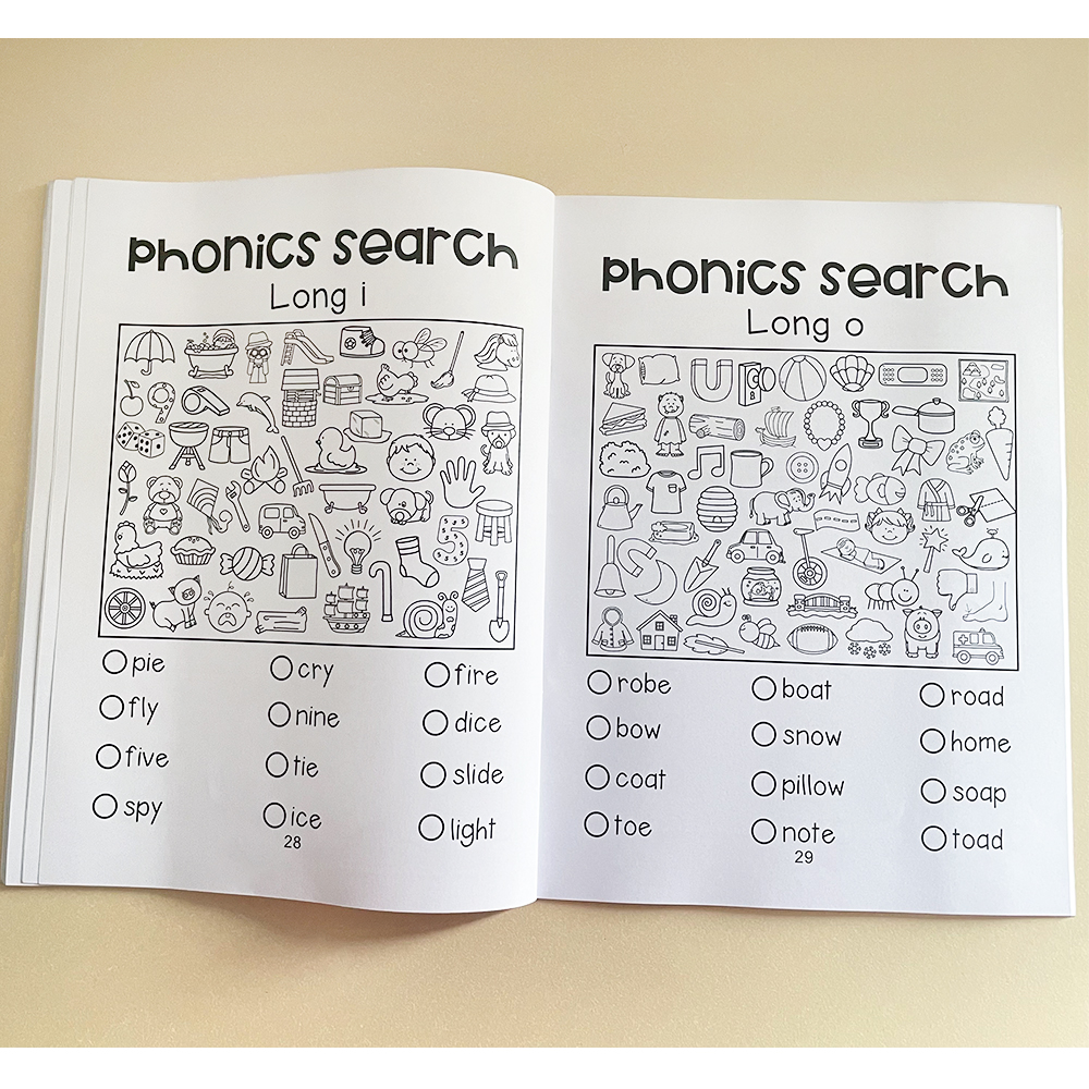 43 Pages Read and Find Phonics Search Educational English Workbook for ...