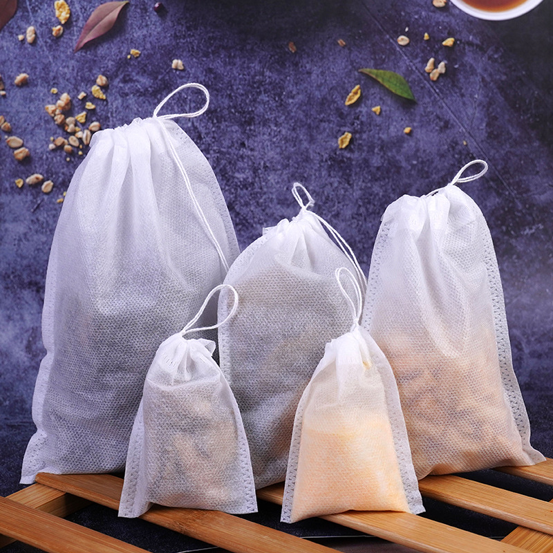 100Pcs Non-woven Disposable Empty Tea Filter Bag Food Grade Cotton ...