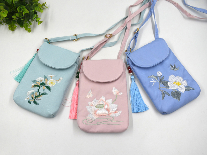 Embroidered Mobile Phone Bag Female Messenger 2024 New Style Chinese ...
