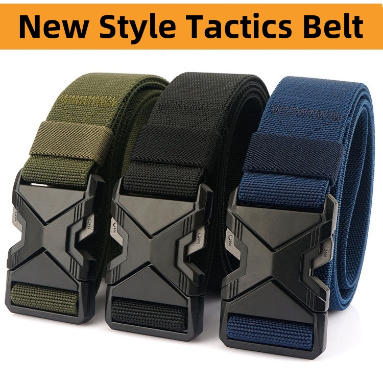 New Design Alloy Buckle Elastic Braided Casual Men's Belt Buckle ...