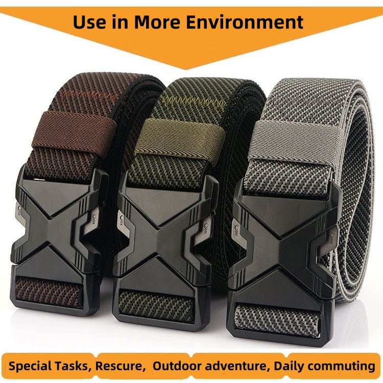 New Design Alloy Buckle Elastic Braided Casual Men's Belt Buckle ...
