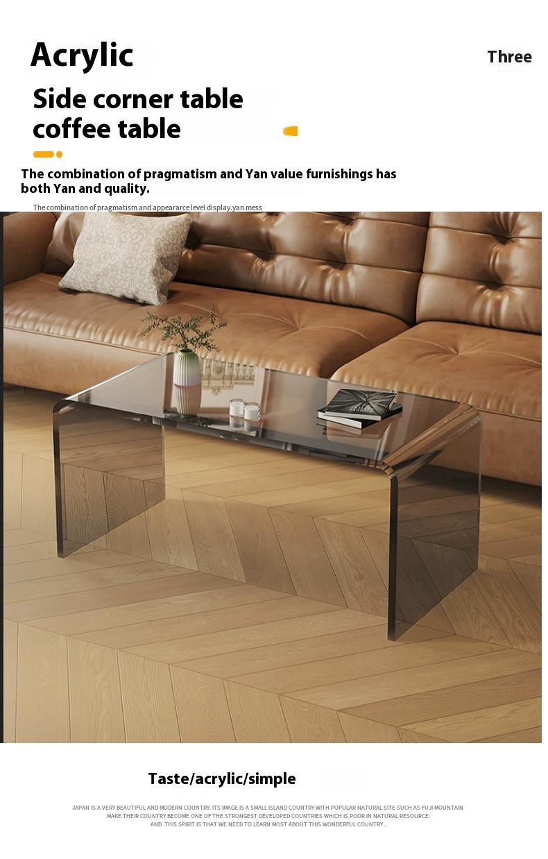 Syezyo Acrylic Side Table Transparent Multi Use Sofa Side Table Small ...