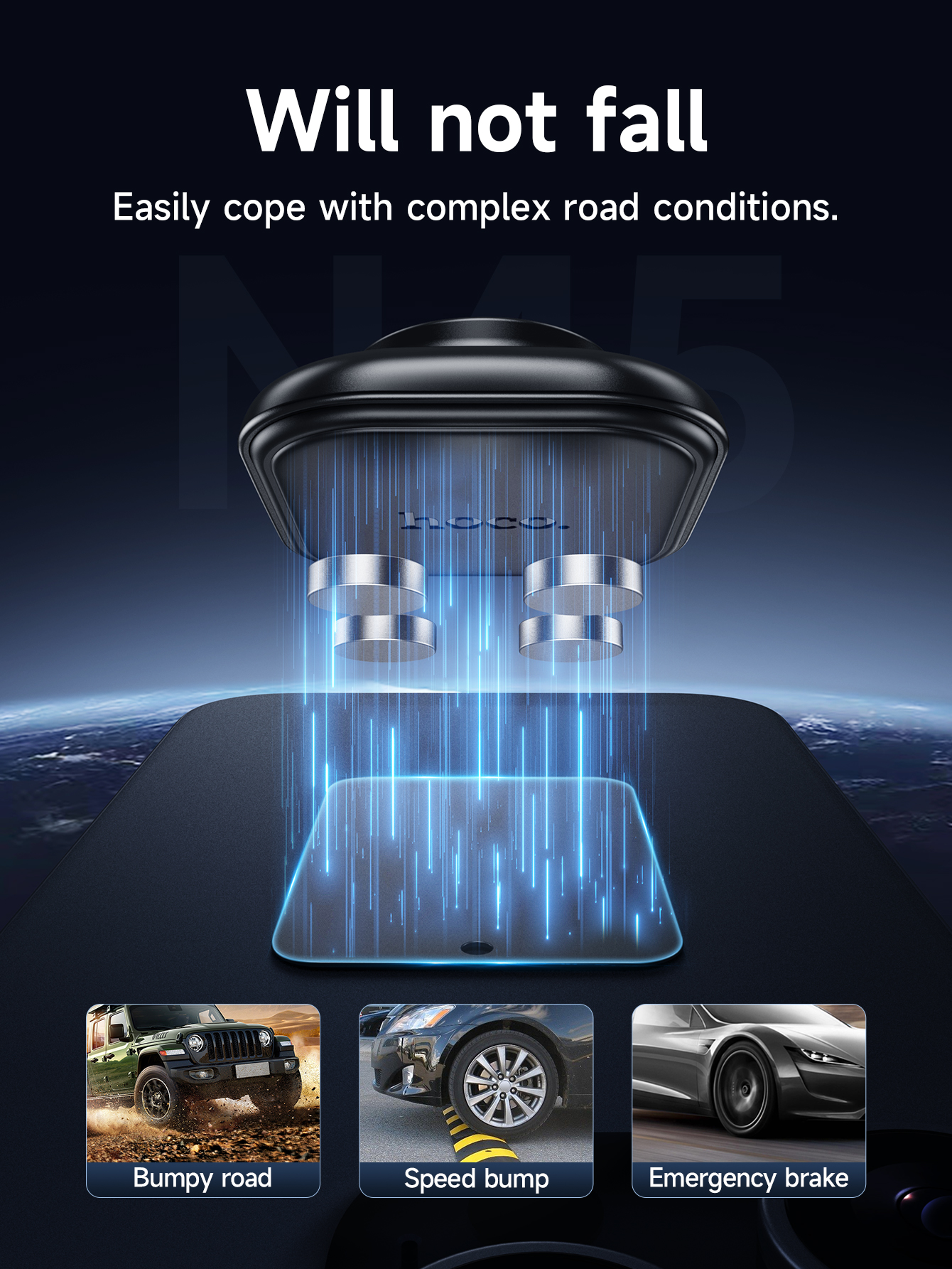 HOCO H30 Magnetic Phone Holder For Center Console Car Phone Holder 360 ...