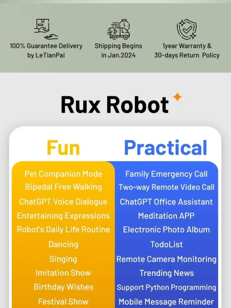 RUX Robot Smart Ai Robot Chat GPT More Smart | Shopee Singapore