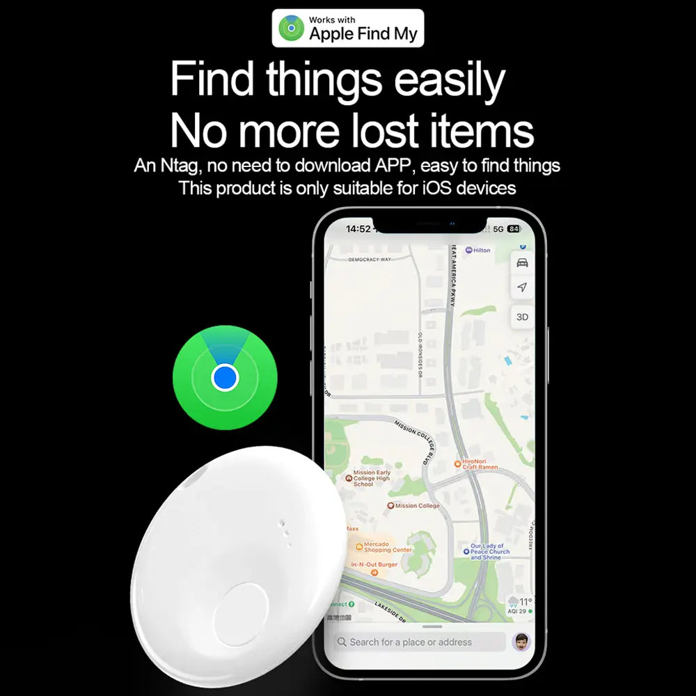 Smart GPS Tracker Mini Tag For IOS Apple Find My APP ITag Anti Lost ...