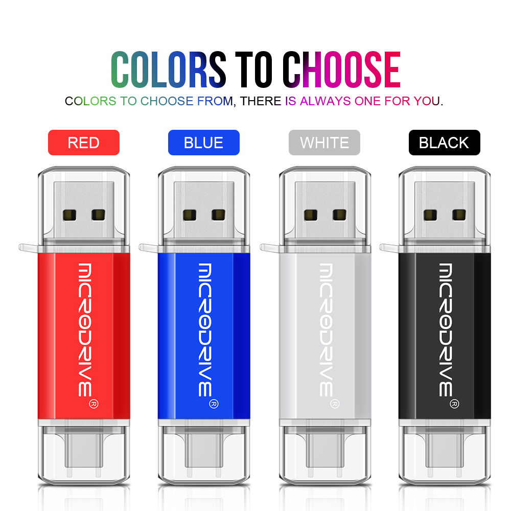Metal OTG 2 IN 1 Type C pen drive 128GB usb memory stick 4GB 8GB 32GB ...