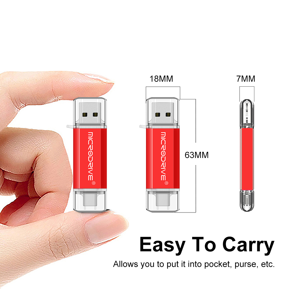 Metal OTG 2 IN 1 Type C pen drive 128GB usb memory stick 4GB 8GB 32GB ...