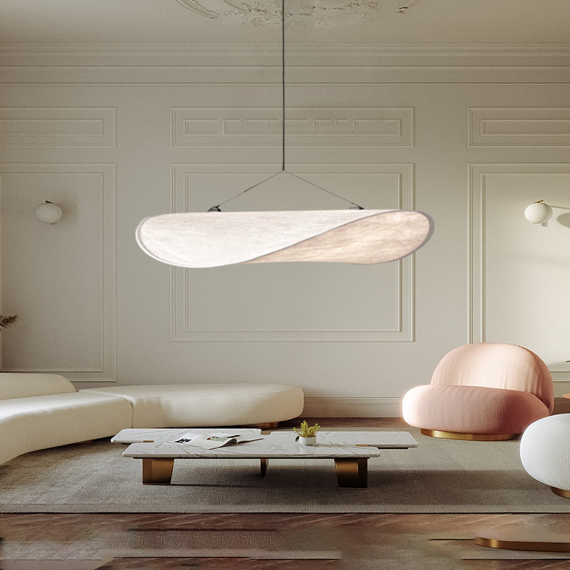 Modern LED Silk Pendant Light Aesthetic Chandelier Ceiling Light 3000K ...