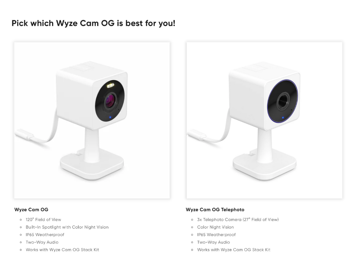 【Wyze Official Store】WYZE Cam OG Security Camera, Indoor/Outdoor, 1080p ...