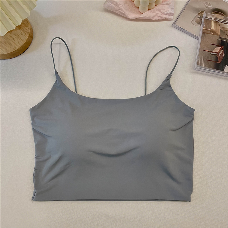 Ice Silk Sling Seamless Vest Beautiful Back Summer Ultra-Short Tube Top ...