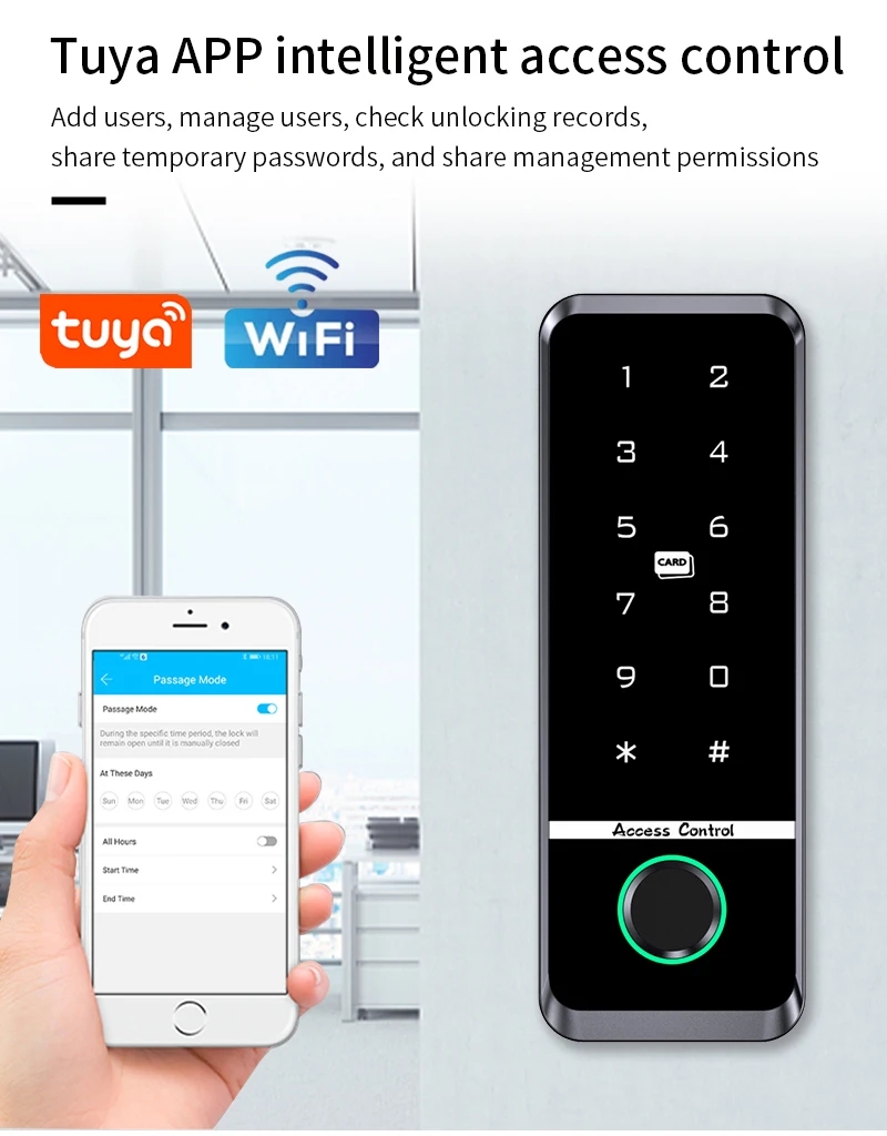 Tuya Wifi RFID Access Control System Kits Fingerprint Gate Opener Smart ...