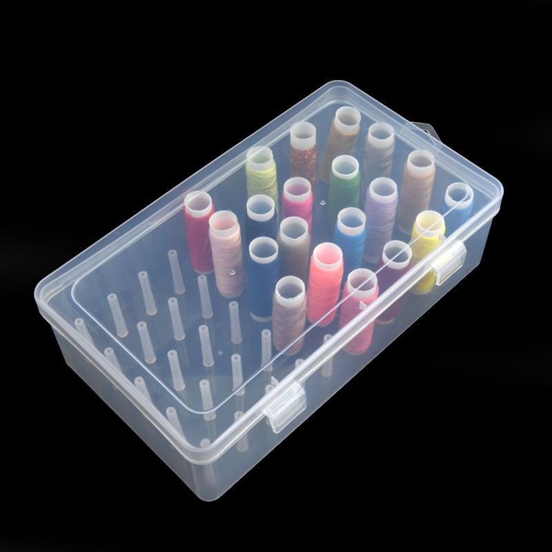 Plastic Thread Spool Box - 42-Spool Household Sewing Kit ...