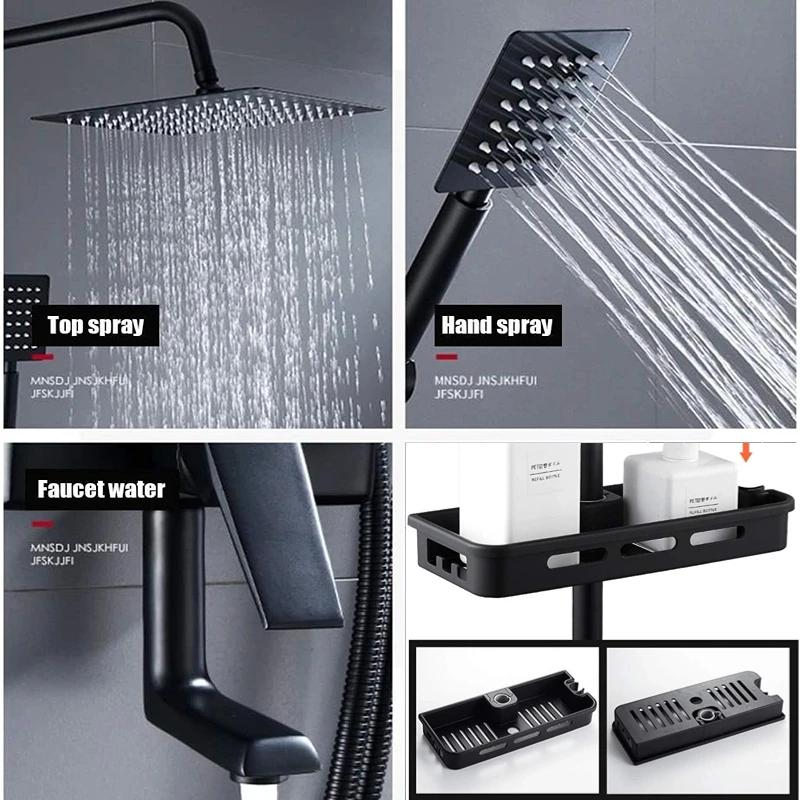 {SG Stock}Black European Shower Bathroom Lift Shower Shower Shower Wall ...