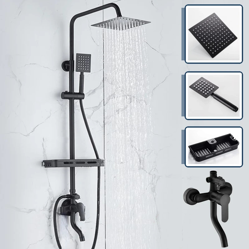 {SG Stock}Black European Shower Bathroom Lift Shower Shower Shower Wall ...