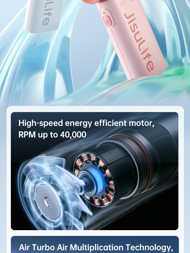 2024 JISULIFE life9 Ultra High Speed Energy saving Handheld Small Wind Cannon Mini Portable USB ...