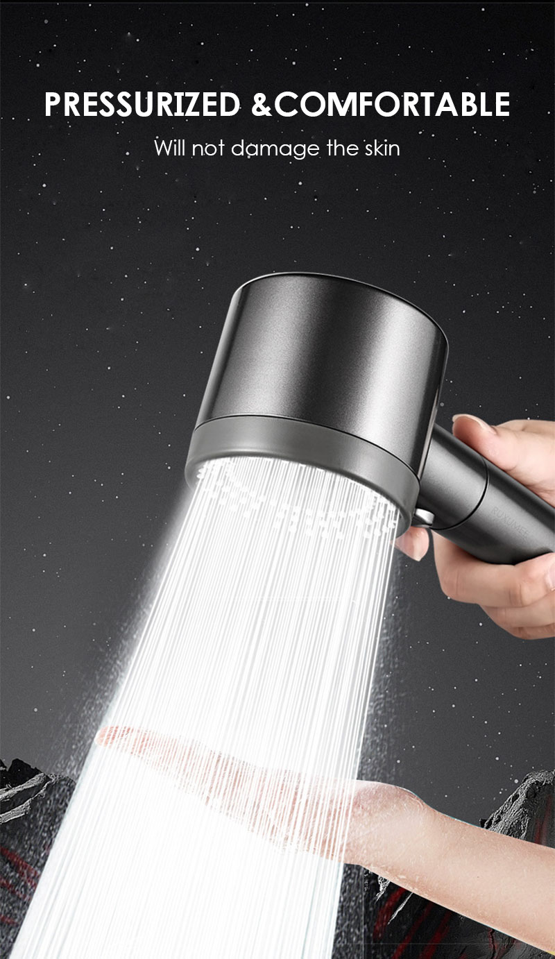 5 Modes Booster Rainfall Handheld Stop Adjustable High Pressure ...