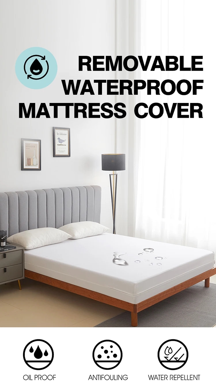 6-Sides Fully Enclosed Waterproof Mattress Cover with Zipper Waterproof ...