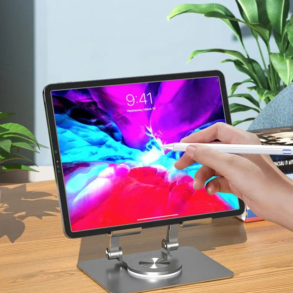 360° Rotatable Tablet Stand Adjustable Foldable Desktop Stand Holder ...