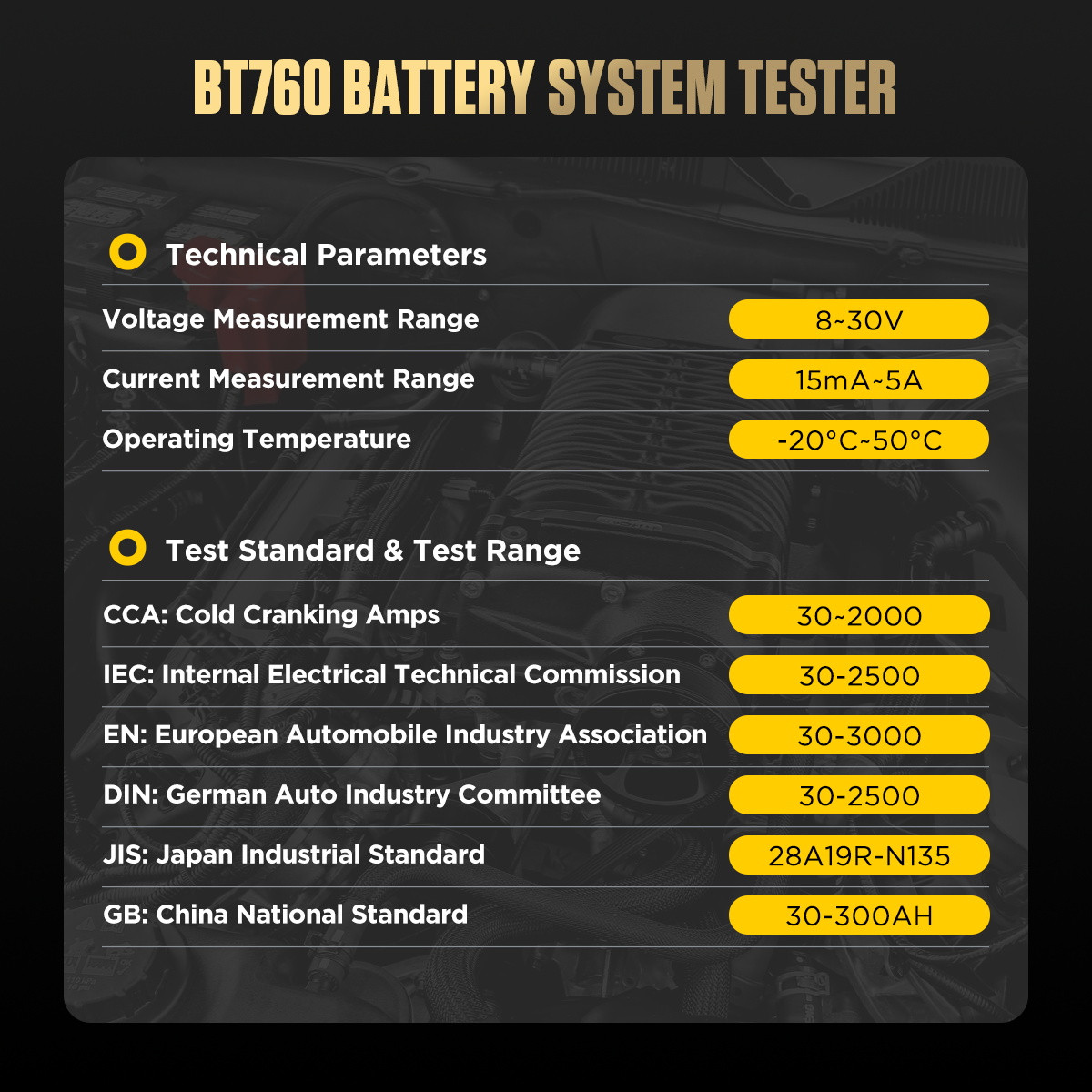 AUTOOL BT760 battery tester 12V 24V Car battery Analyzer Printer With ...