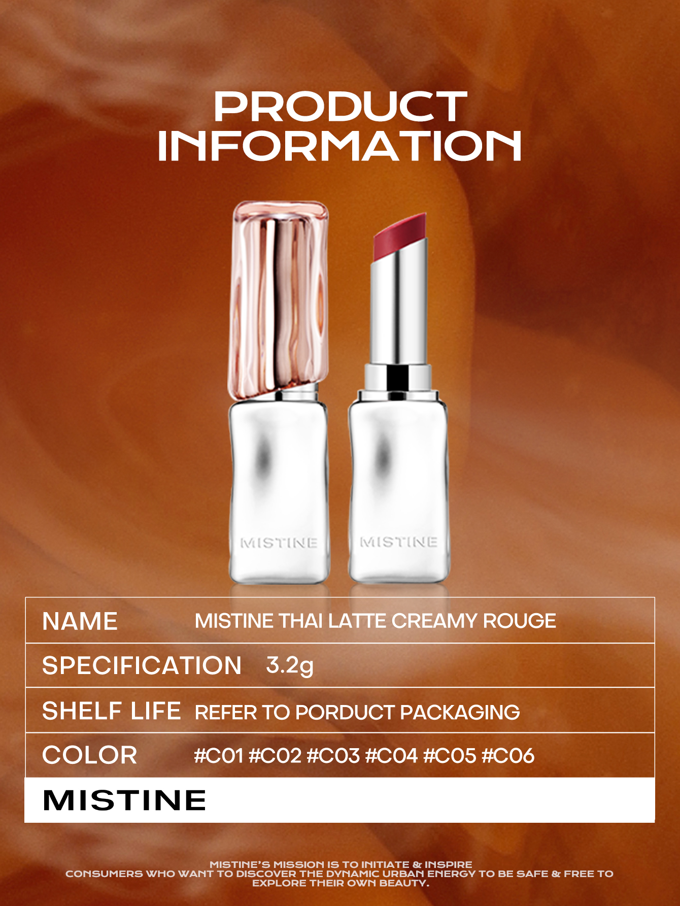 MISTINE Milk Coffee Iced Lipstick Water Glow Lip Lipgloss 3.5g | Shopee ...