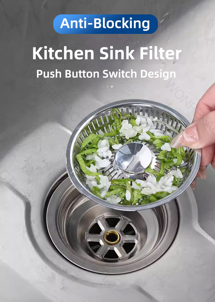 Kitchen Sink Drainage Filter Pop-up Sink Stopper Combination Anti ...